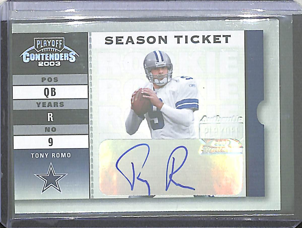 2003 Playoff Contenders Season Ticket Rookie Autograph #156 Tony Romo ...