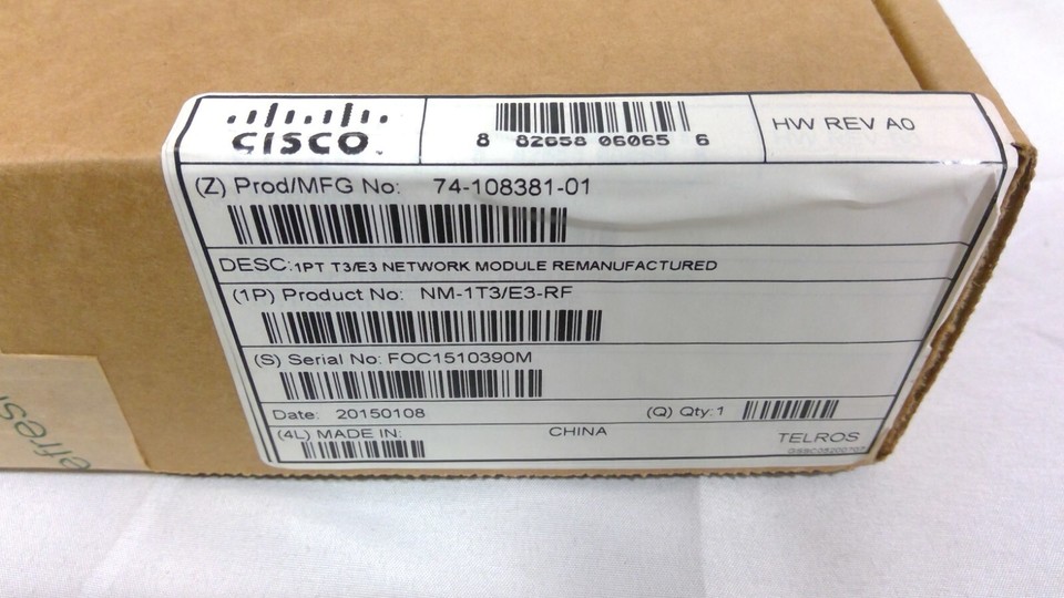 New Sealed Cisco NM-1T3/E3-RF 1-Port T3/E3 Network Module for Services ...