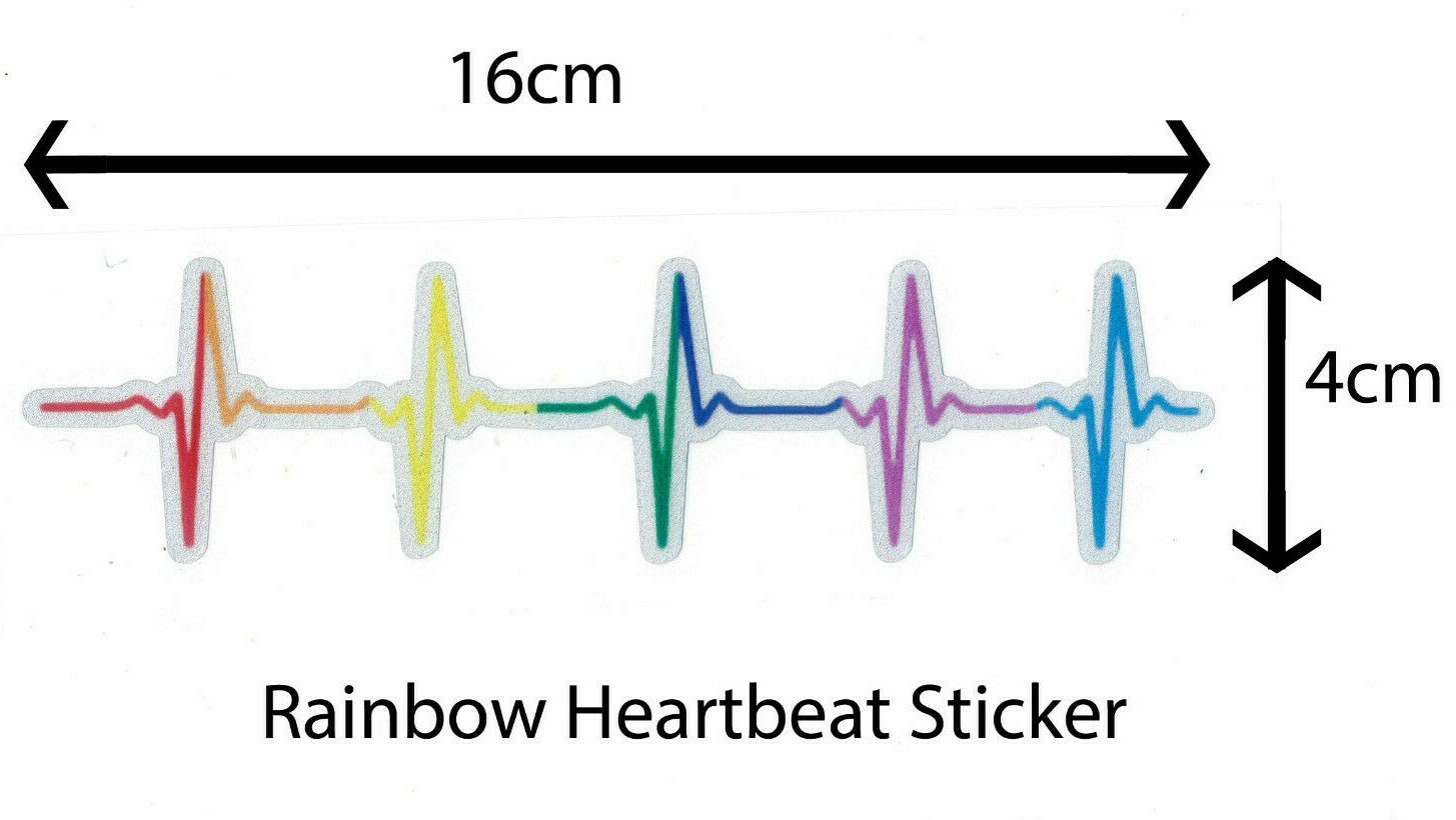 Rainbow heartbeat sticker window decal for sale | eBay Australia