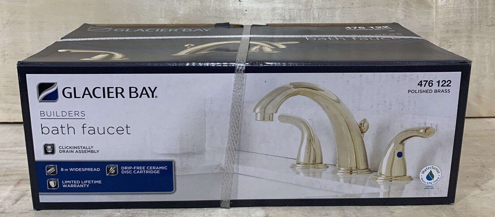 Builders 8 in. Widespread 2-Handle High-Arc Bathroom Faucet in Polished ...