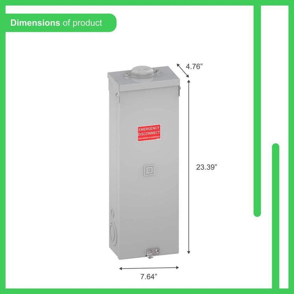 Square D Boxes 23.39"Hx7.64"W 200-Amp 2-Pole Outdoor Circuit Breaker ...