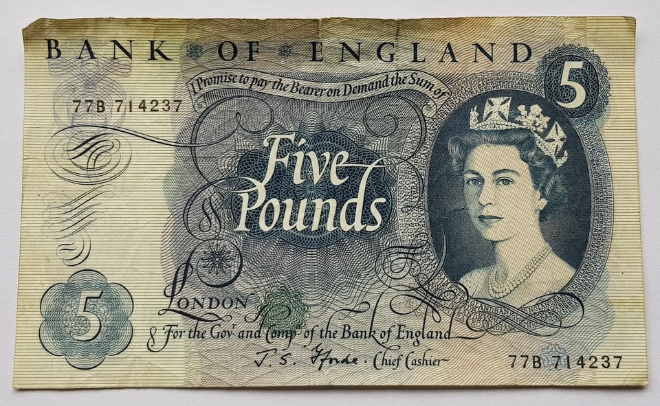 OLD BRITISH BANK NOTES 10 SHILLINGS ONE POUND £1 FIVE POUNDS £5 CHOOSE ...