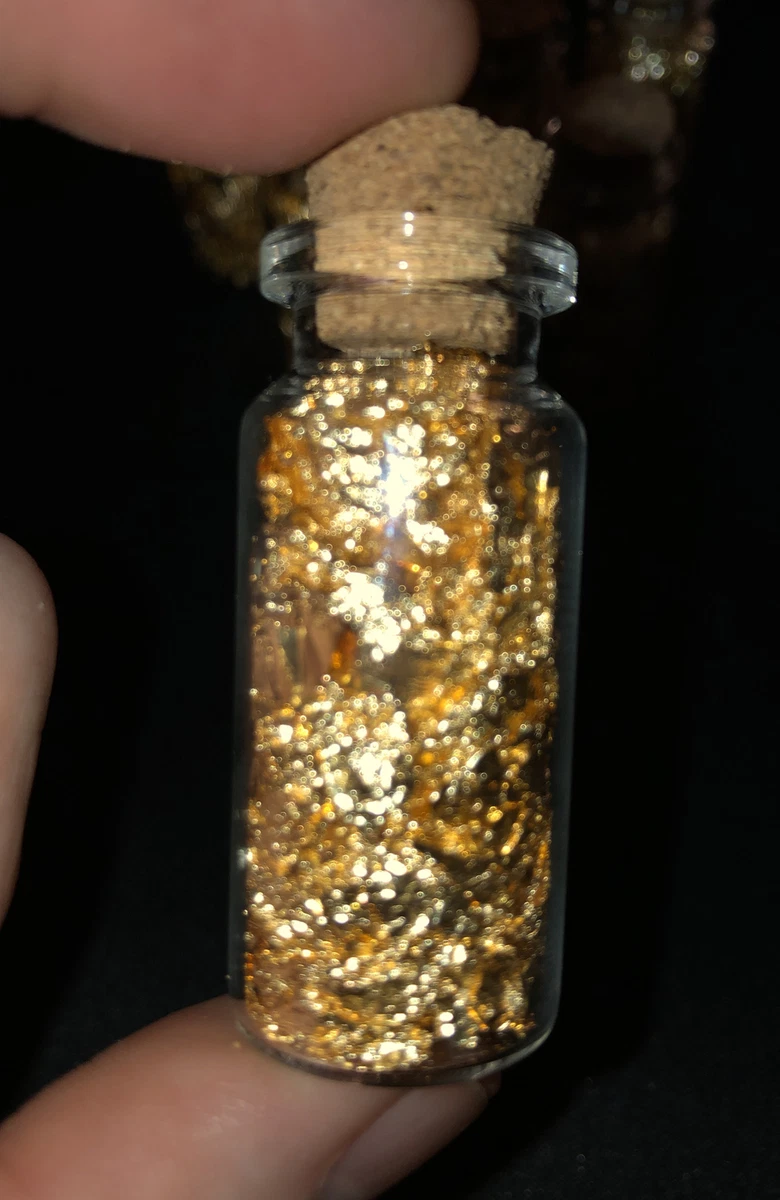 Gold Flakes In Jar
