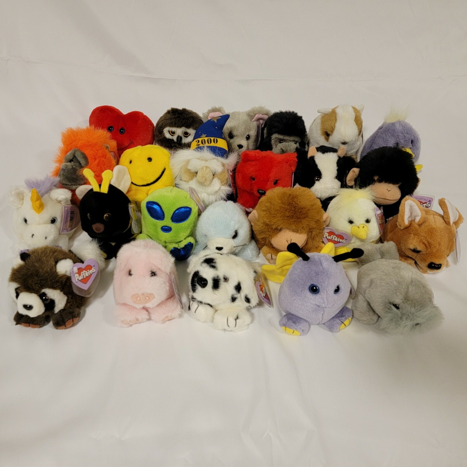 Milwaukee Mall HUGE LOT of 24 Vintage Swibco Puffkins Plush Toys with ...