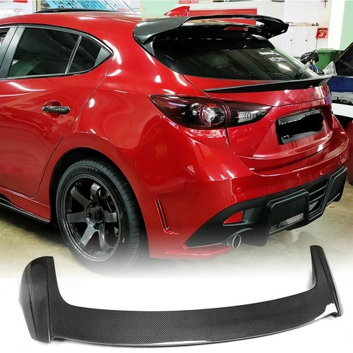 REAL CARBON Rear Roof Spoiler Window Wing Fit For Mazda 3 Axela ...