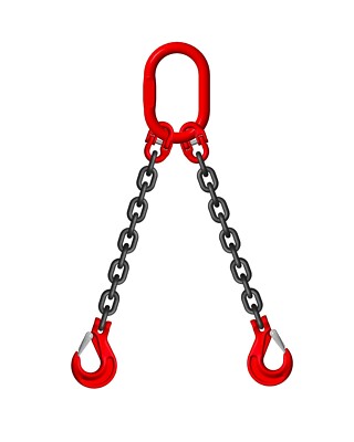 10mm 2 leg Lifting Chain Sling SWL 4.25 ton EWL 2 MTR Clevis Sling Hook ...