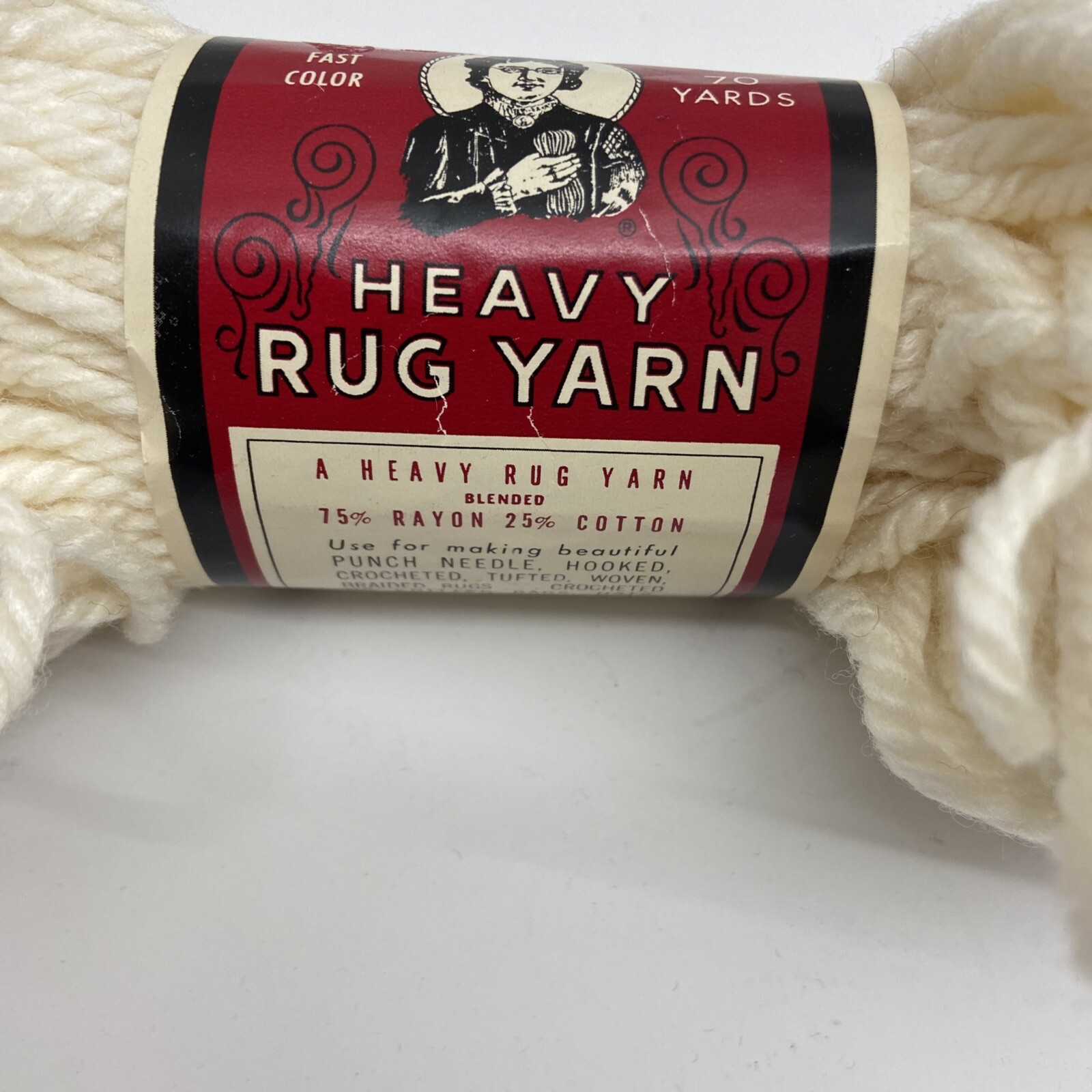 Aunt Lydias Heavy Rug Yarn White Rayon Cotton 70 Yards | eBay