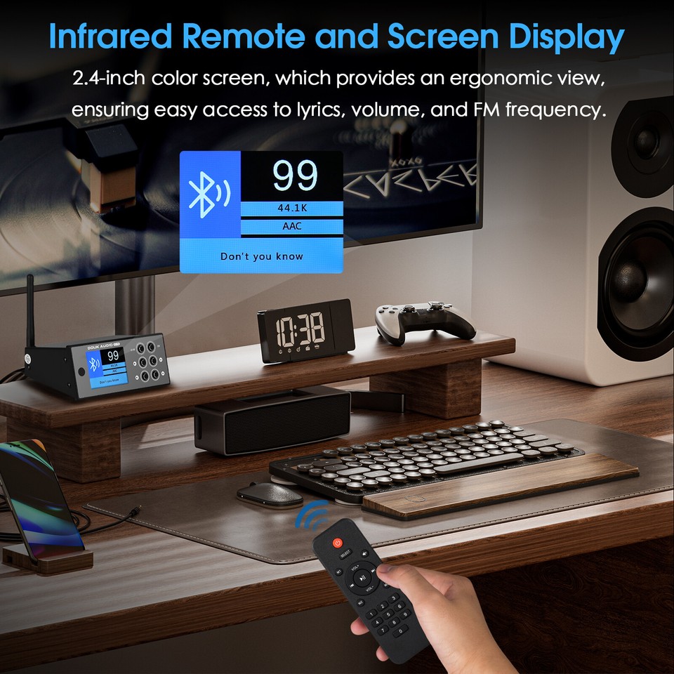 Mini HiFi Stereo Bluetooth 5.1 Receiver DAC Home Audio Music Player FM ...