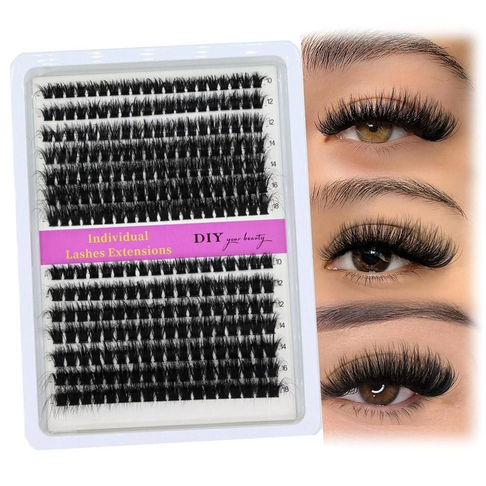 Eyelash Clusters 10-18mm Mix Wispy Individual Lashes Extensions 266 ...