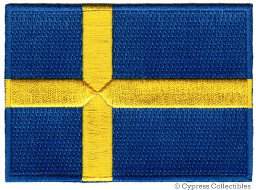 SWEDEN FLAG PATCH SWEDISH EMBLEM Konungariket Sverige embroidered iron-on BADGE | eBay