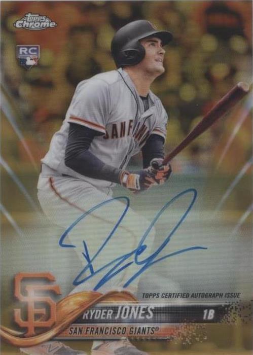 2018 Topps Chrome - Rookie Autographs Ryder Jones #RA-RJ Gold Refractor ...