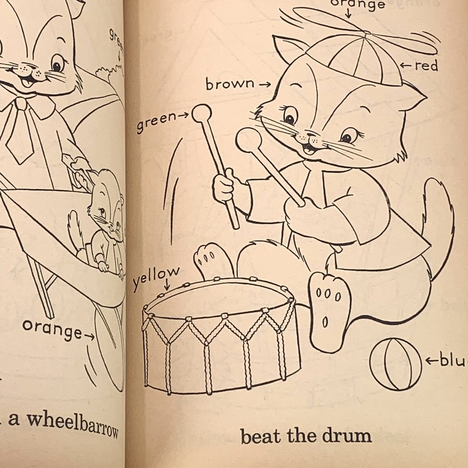 Vintage Coloring Book 1959 Merrill Good Time Paint Book Used 10 of 250 ...