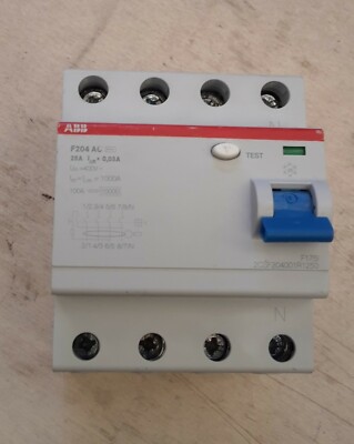 ABB - Interruttore puro differenziale 25A 10k 4P 0,03A - F204 AC | eBay