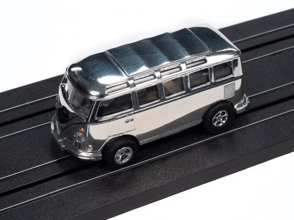 Auto World SC412-2C Xtraction 1965 VW Samba Bus (Chrome) HO Scale Slot ...