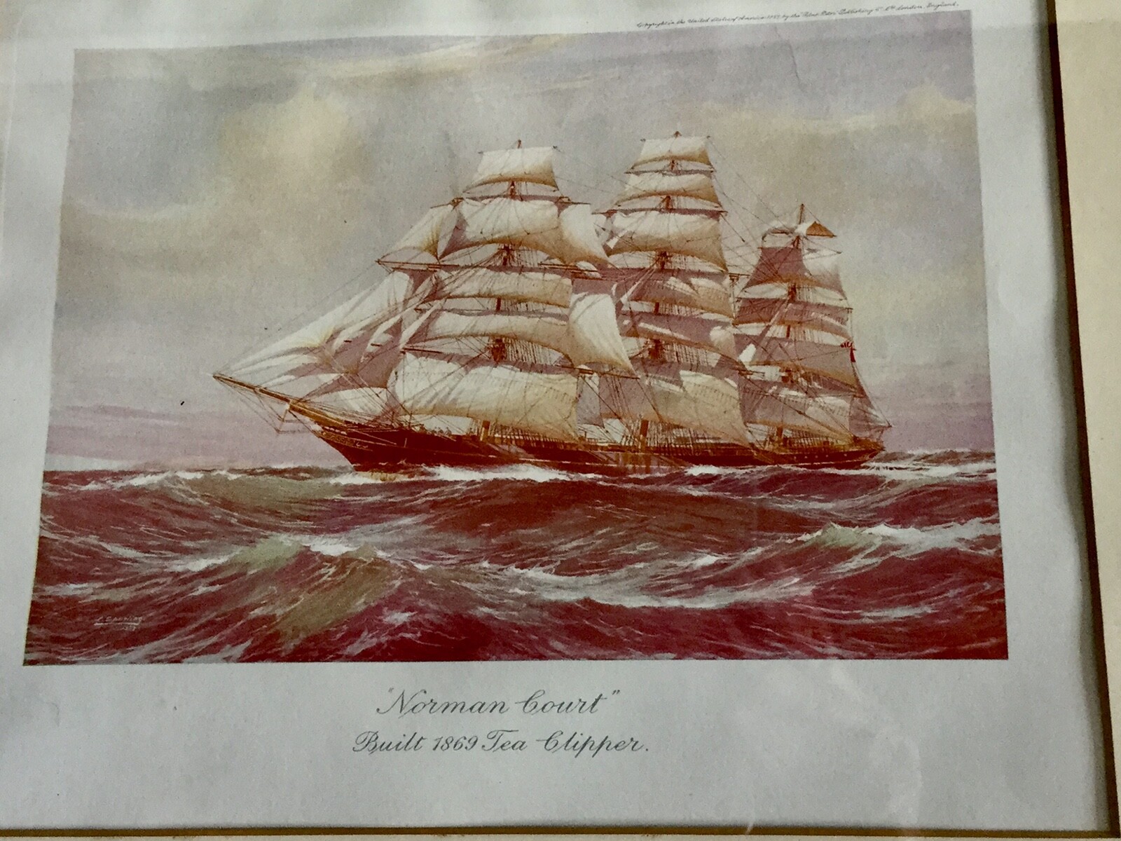 1920's 3 Early Sailing Ship Lithographs by Jack Spurling Blue Peter ...
