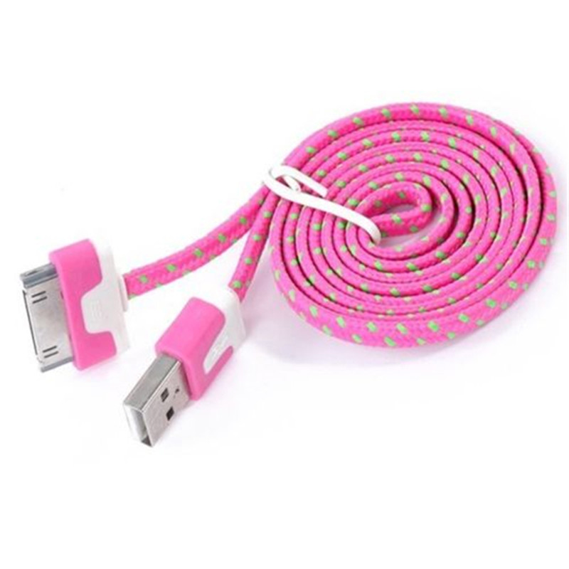 3FT Flat Braided USB data Sync power cord Charger Cable for iPhone 3G ...