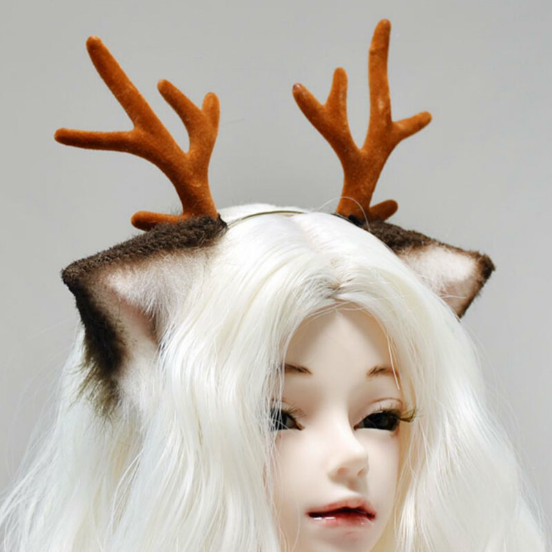 Dollmore BJD Headwear Animals Ears & Horn Deer for 1/3 1/4 1/6 BJD Doll ...