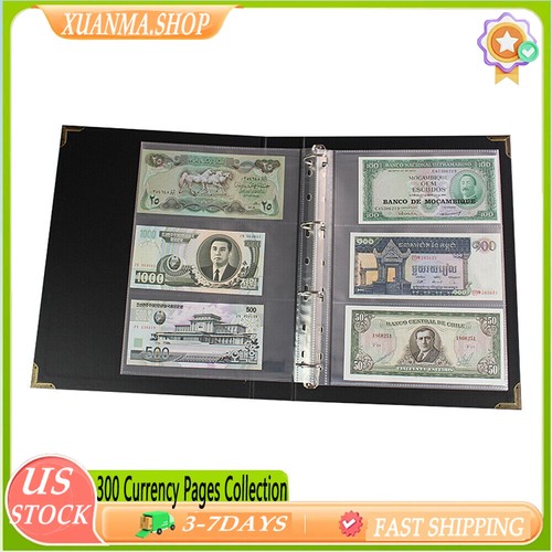 300 Sheets Currency Pages Collectible Paper Money Album Loose Leaf Set ...