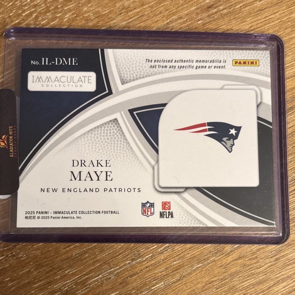 Drake Maye 2025 Immaculate 4-Color Patch /25 ~ Patriots Super Bowl ...