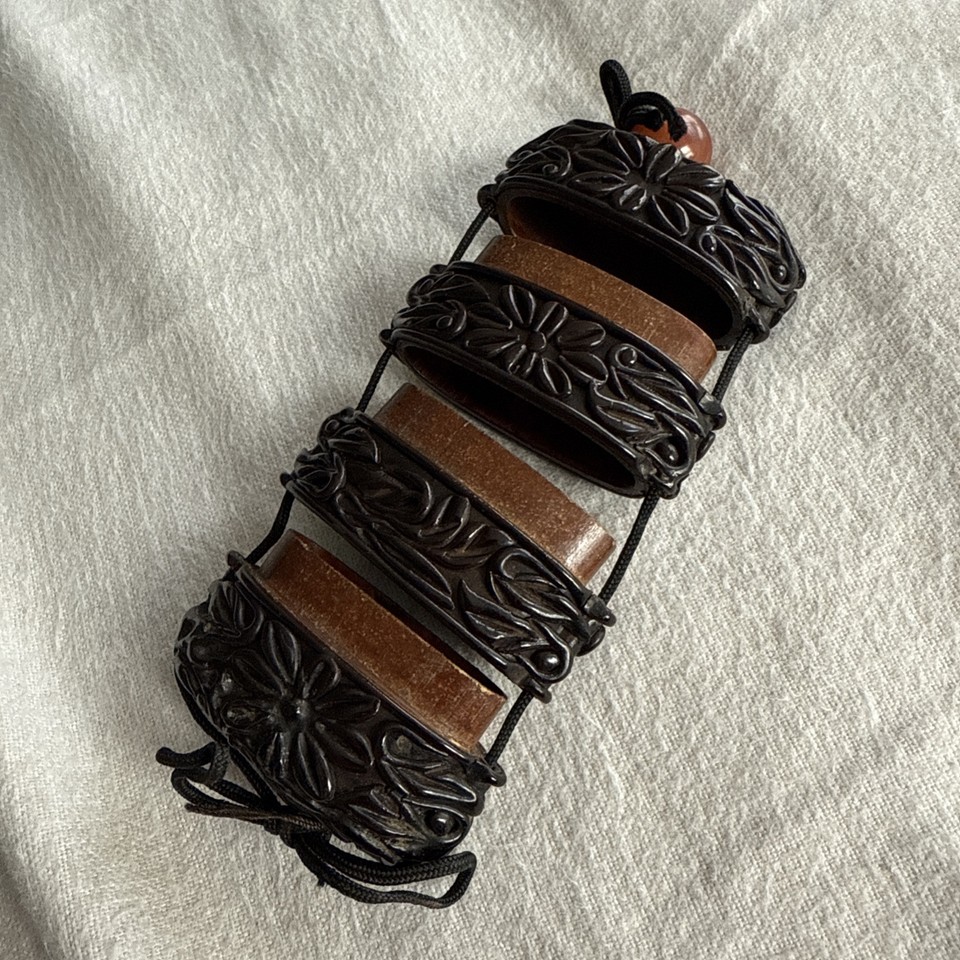 Inro Japanese Antiques Tsuishu flower carving netsuke Offering | eBay