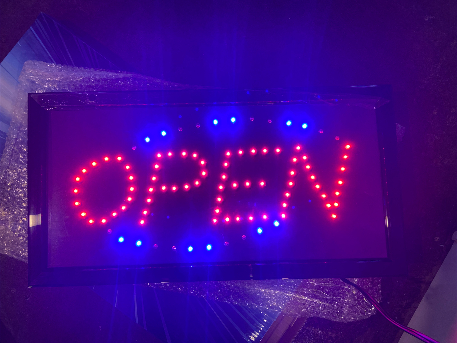 Bright LED Neon Light OPEN Sign Business Animated Motion Display 19" X ...