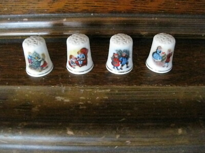 AVON Christmas Porcelain Thimbles Vintage 1981-1984 Lot of 4 NWOB | eBay