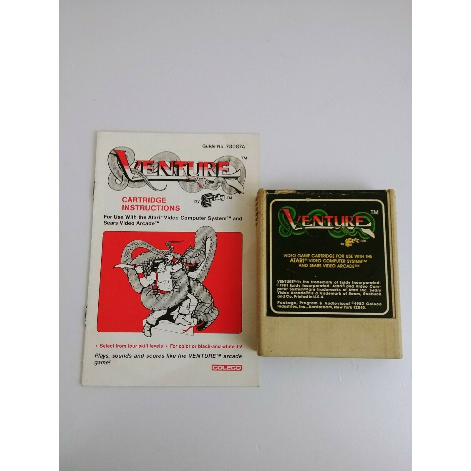 Atari 2600 Venture (Coleco label) with manual Tested (A) | eBay