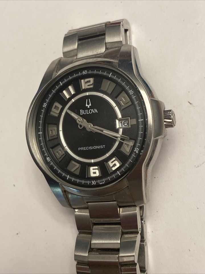 Bulova Precisionist 96B158 Grey/Black Mens Watch RARE | eBay