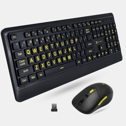 Large Print Keyboard and Mouse Wireless Combo - 4x Larger Oversize ...