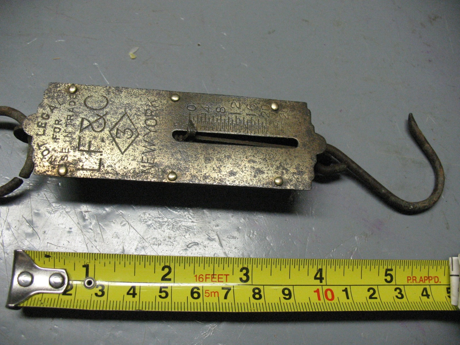 VINTAGE / ANTIQUE L. F. & C. No. 3 NEW YORK 25 lb SPRING FISH SCALE | eBay