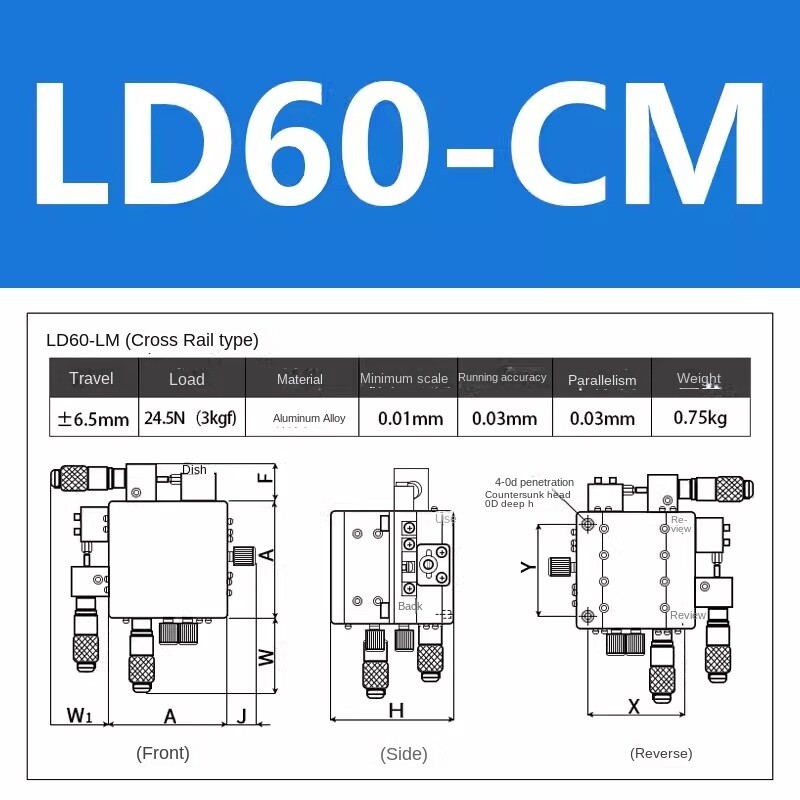 Three-axis Motion Displacement Stage Micro-adjustable Horizontal Lift ...