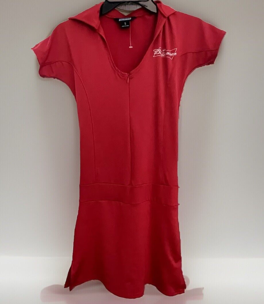 Vintage Budweiser Red One Piece Romper Promo Girl Costume Dress S ...