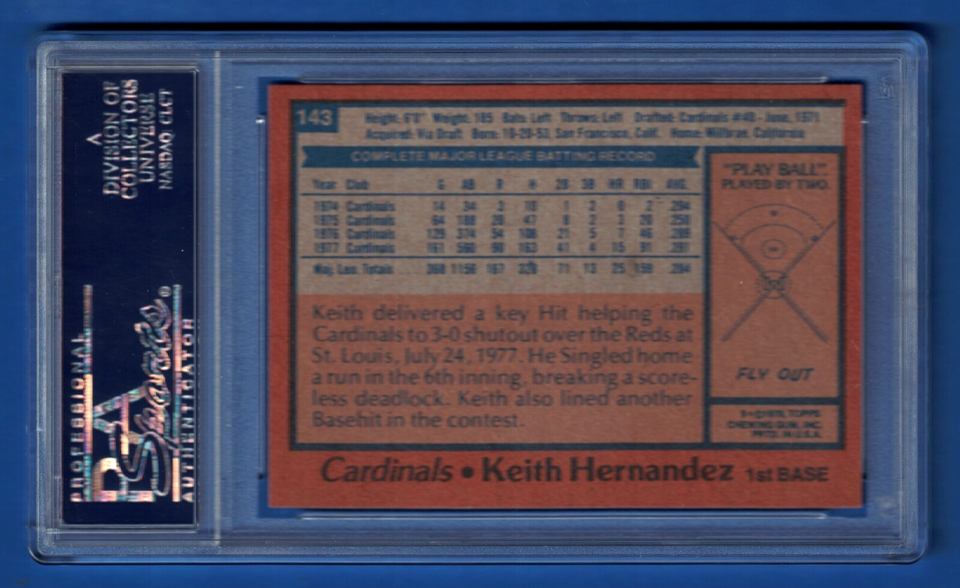 1978 Topps #143 Keith Hernandez PSA 9 MINT St. Louis Cardinals | eBay