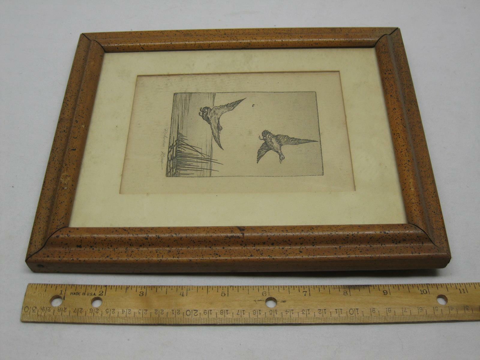 Richardson Rome Duck Etching Antique Framed Print Old Vtg Colorado ...