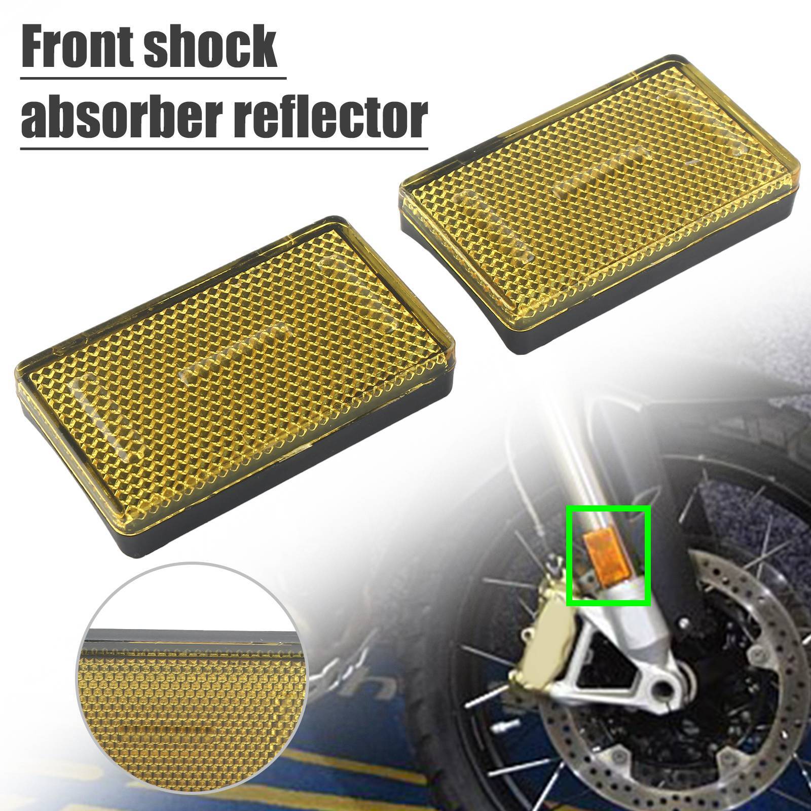 2pcs Motorcycle Front Fork Leg Reflector Yellow Fit For most ...