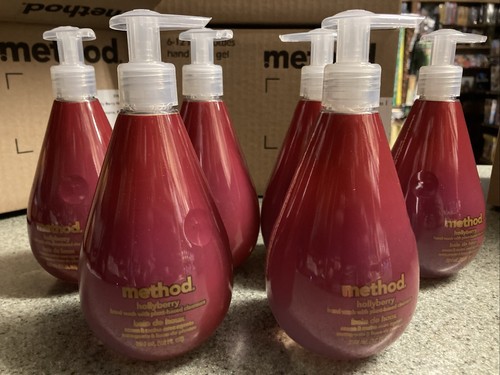 NEW LOT 6 Method Hollyberry Hand Wash Soap Liquid Pump Dispenser 12 oz ...