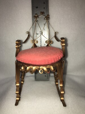vintage tin can art pincushion rocking chair, in great shape | eBay
