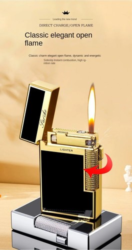 Luxury Handheld Windproof Butane Soft Flame & Torch Side Wheel Pocket ...