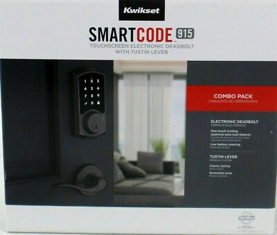 Kwikset Smartcode 915 Touchscreen Electronic Deadbolt with Tustin Lever ...