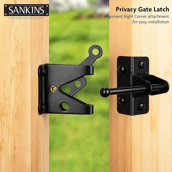 SANKINS Self-Locking Gate Latch for Wooden Fence Gate Heavy Duty Post ...