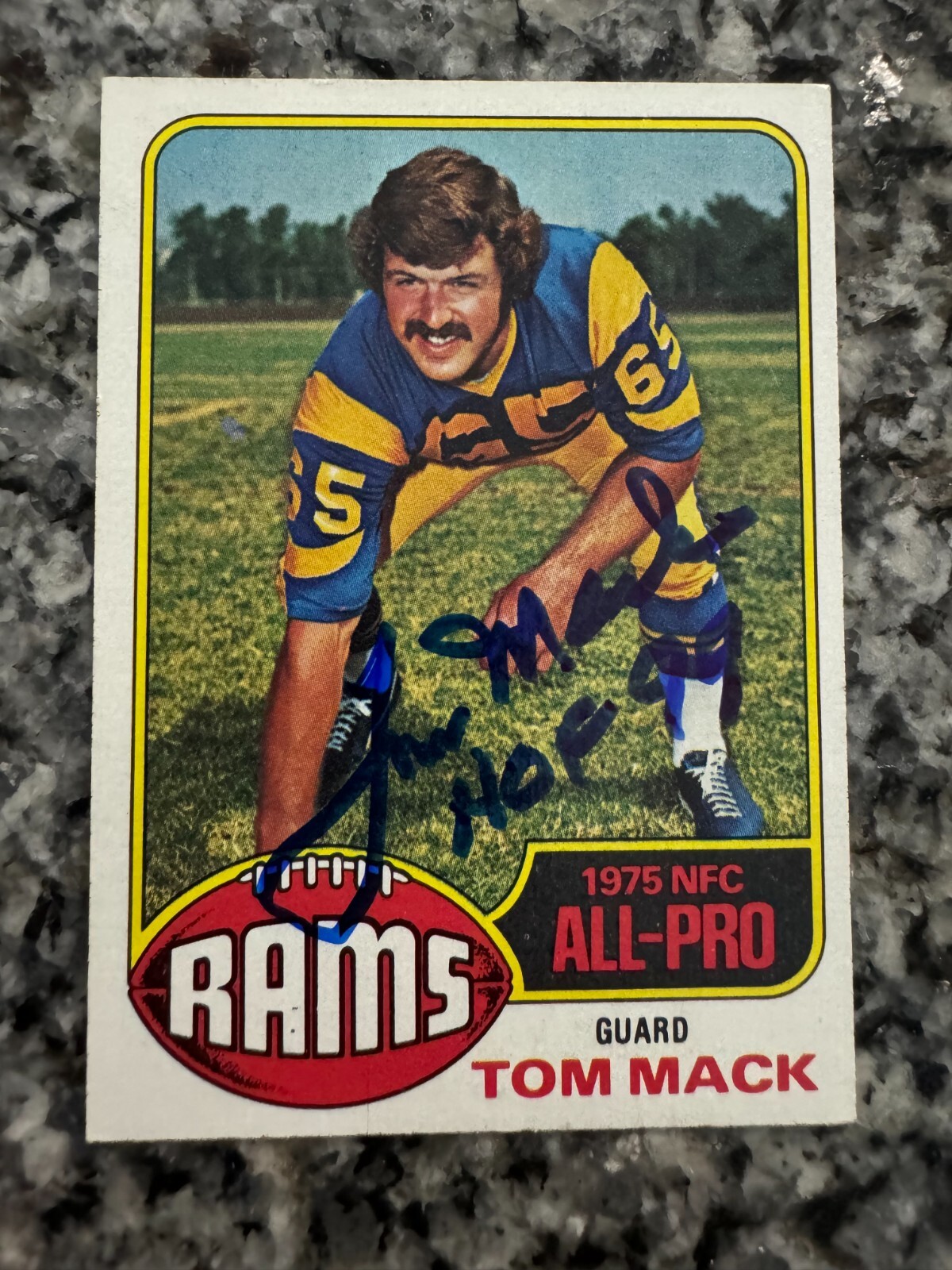 Tom Mack Signed LOS ANGELES RAMS Card 1976 Topps HOF 99' | eBay