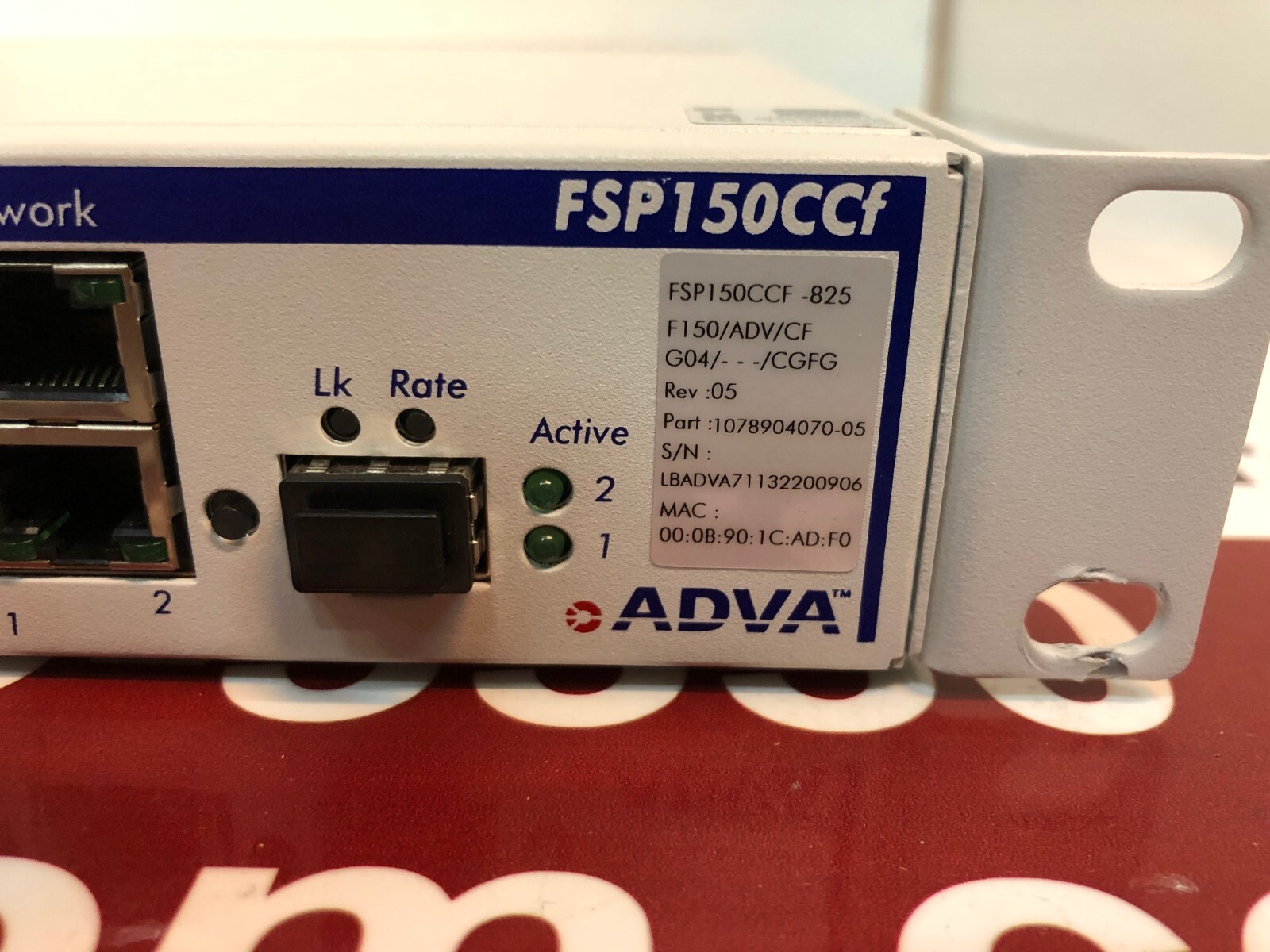 ADVA FSP150CCF-825 OPTICAL NETWORK ETHERJACK CARRIER ETHERNET ...