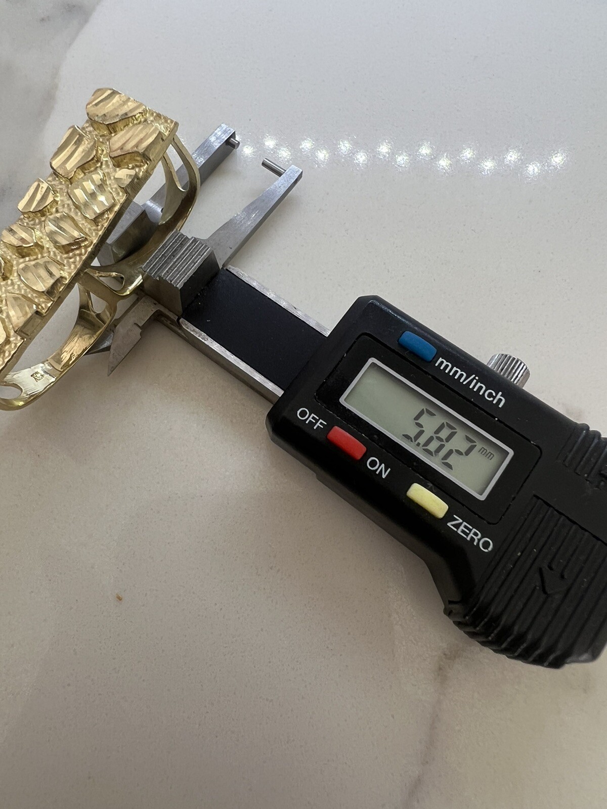 GOLd mens ring Nugget 10k multi 2 finger knuckle Bar hip hop 10 7 8 9 ...