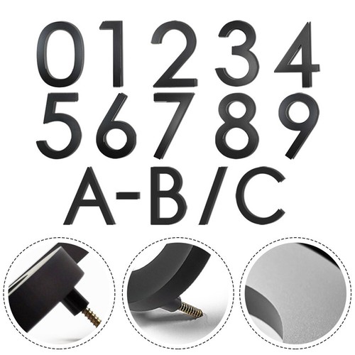 Visible and Distinctive 6 inch Floating House Numbers for Address Black ...