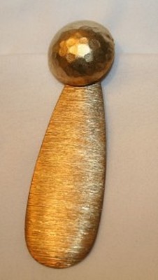 Large Textured Vintage Upside Down Exclamation Point Goldtone Brooch ...