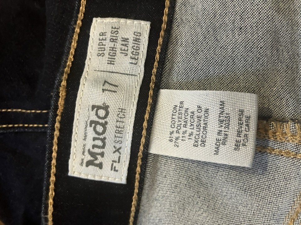Mud brand stretch size 17 super high-rise jean leggings | eBay