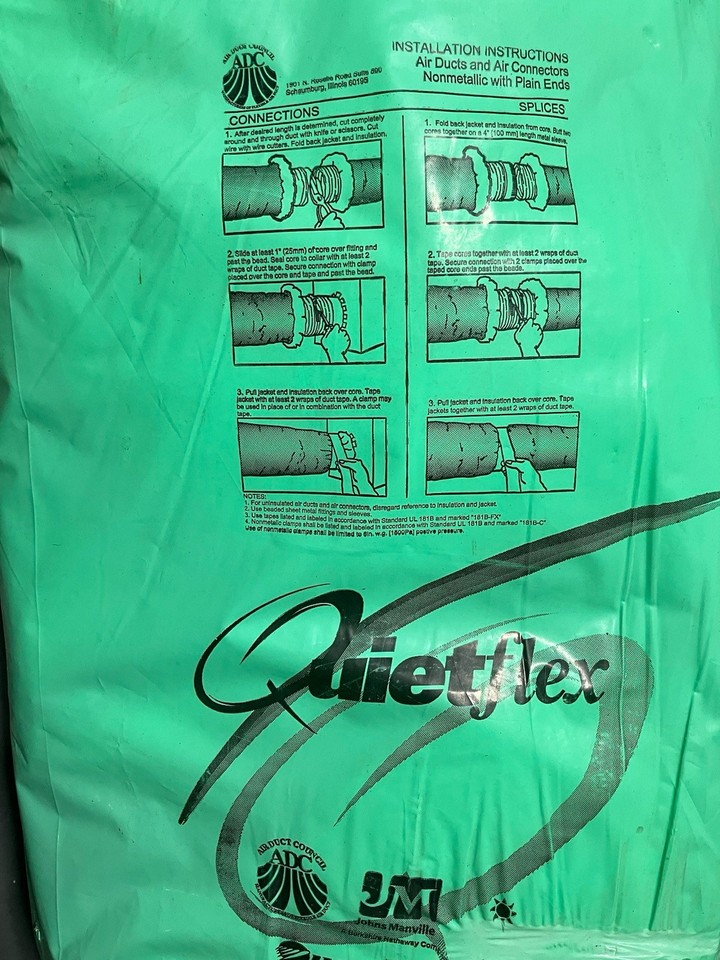 SEALED BAG QuietFlex 6” Insulated Flexible Duct R8 Silver Flexible Duct | eBay