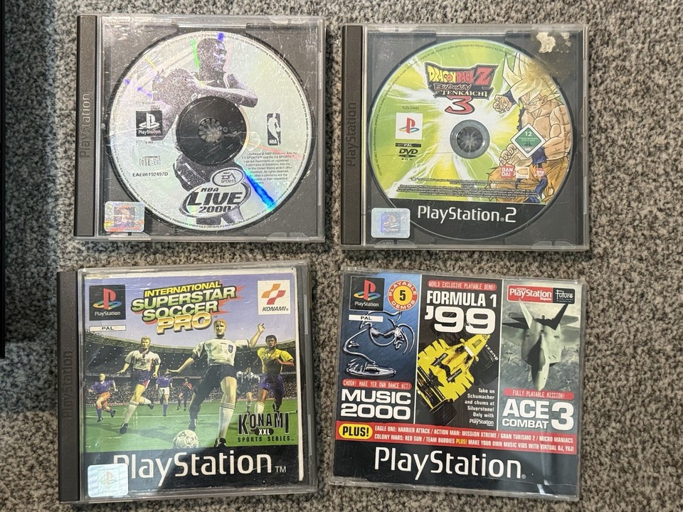 PlayStation 2 Console Bundle With Games- Dragon ball, NBA Live 2000 ...