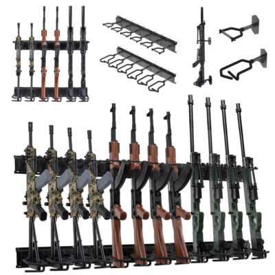 Gun Rack 1/3/4/6/8/12 Slot Indoor Metal Gun Rack Wall Mount Vertical ...