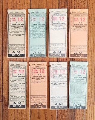 LOT 8 - 1981 NYCTA NYC BUS TICKET TRANSFER BOOK STATEN ISLAND BUS ...